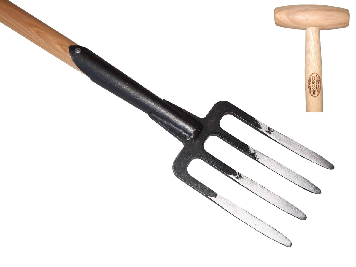 Ladies Fork, 4 prong forged garden fork, 700mm T -bar handle – European ...